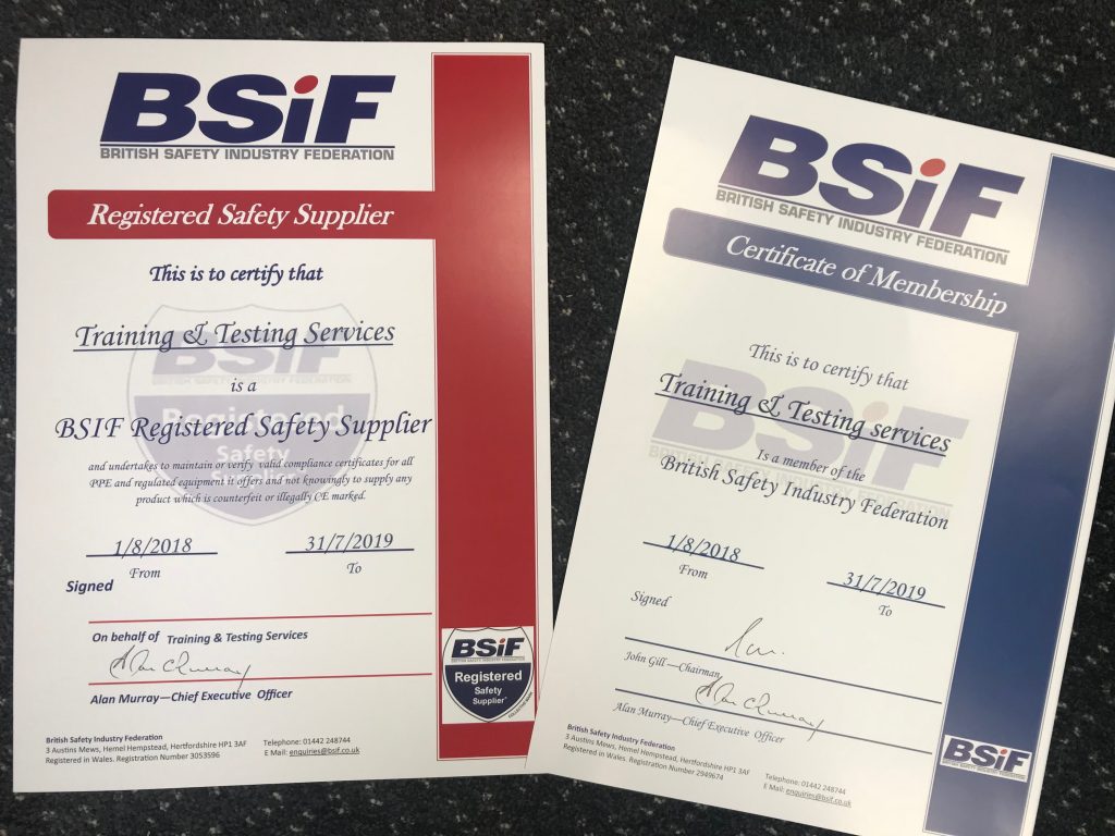 BSIF Membership and Registered Safety Supplier - Training and Testing ...